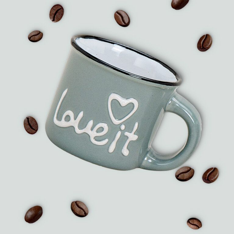 Retro Espressotassen LOVE IT Herz Tassen 6er Set 50 ml - matches21